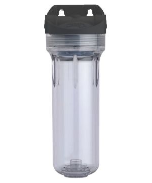 Pentek Slimline Filterhus 2,5x10" klar, Komplett filterhus med topp og ...